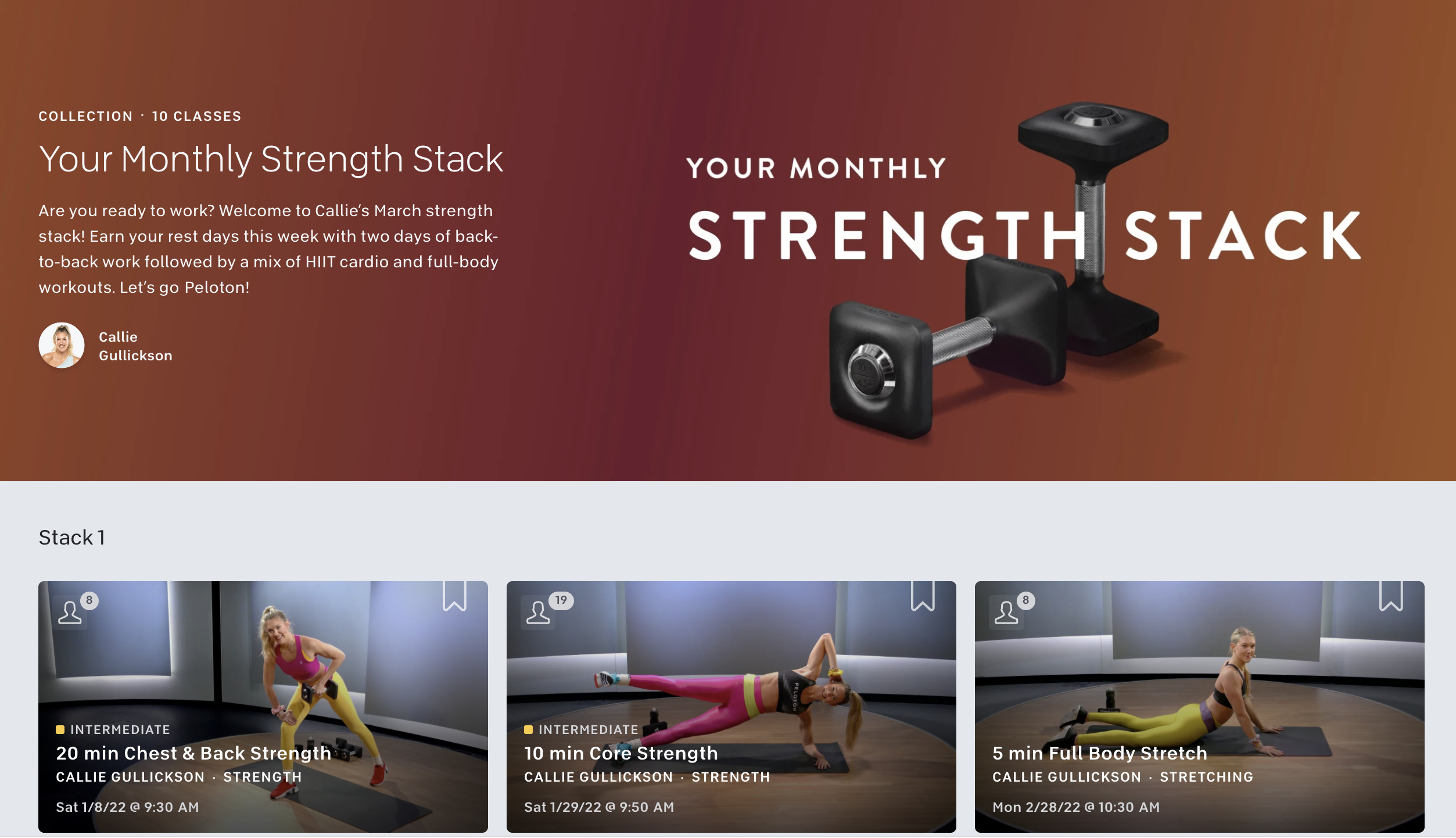 New Peloton "Your Monthly Strength Stack" Collection for March with ...