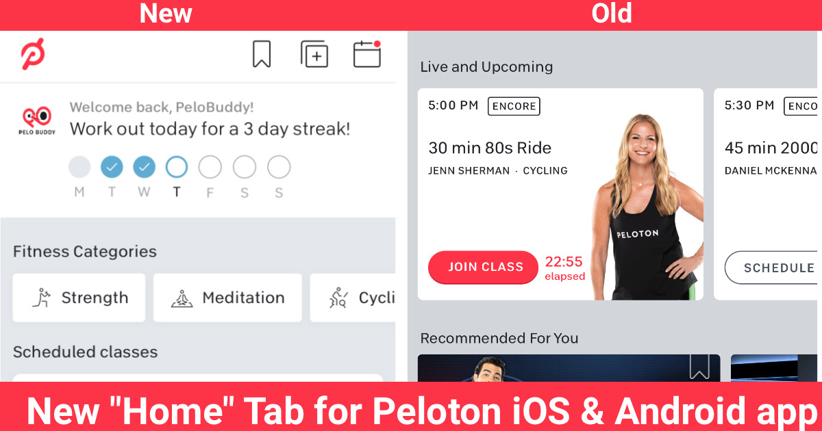 Peloton Digital App Updated: New Home Tab for iOS and Android - Peloton ...