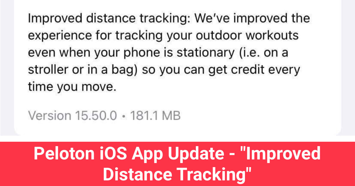 Peloton iOS App Update - "Improved Distance Tracking", New Stack Icon ...