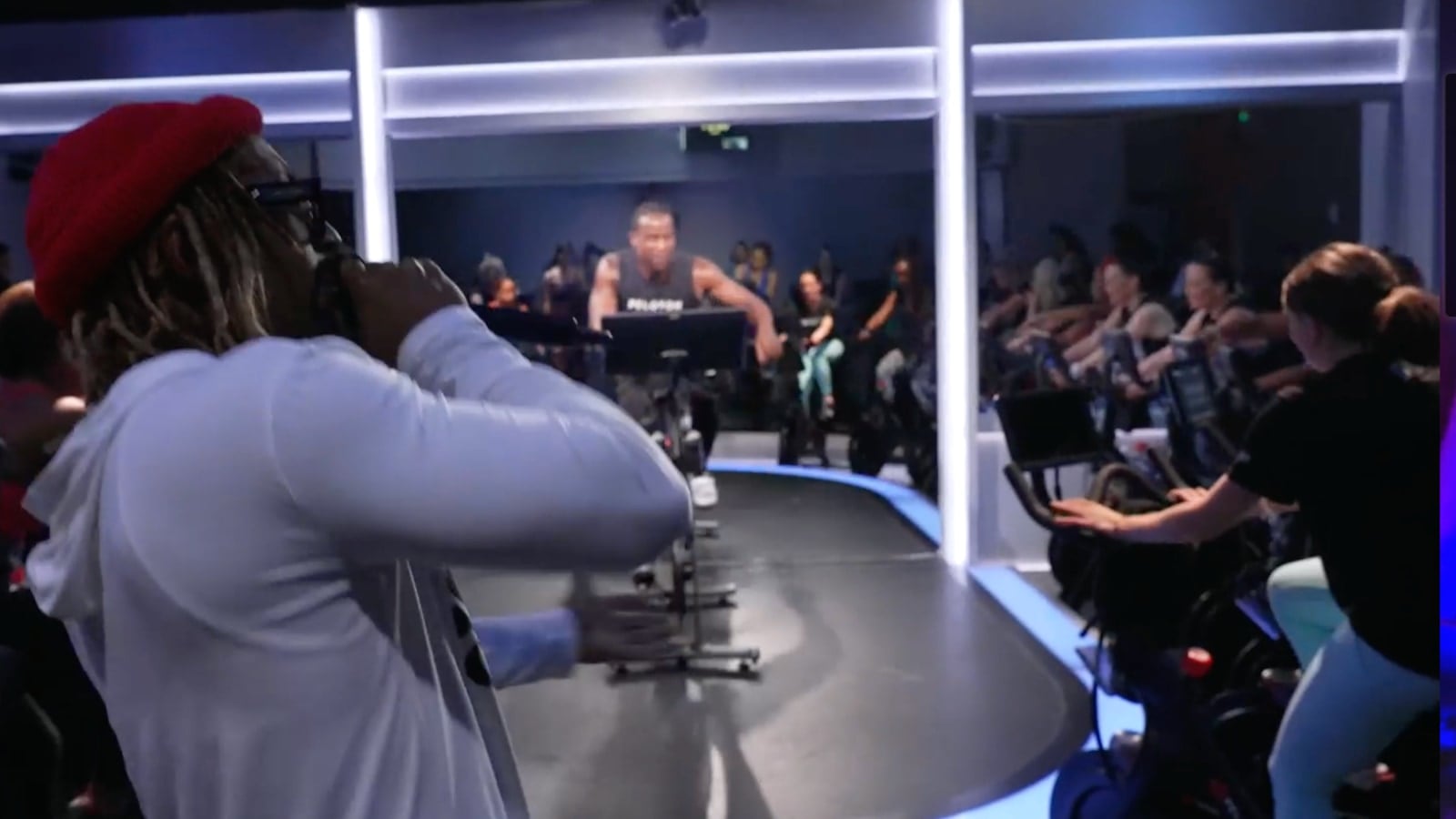 Lil Jon performs during Alex Toussaint Club Bangers ride at Peloton ...