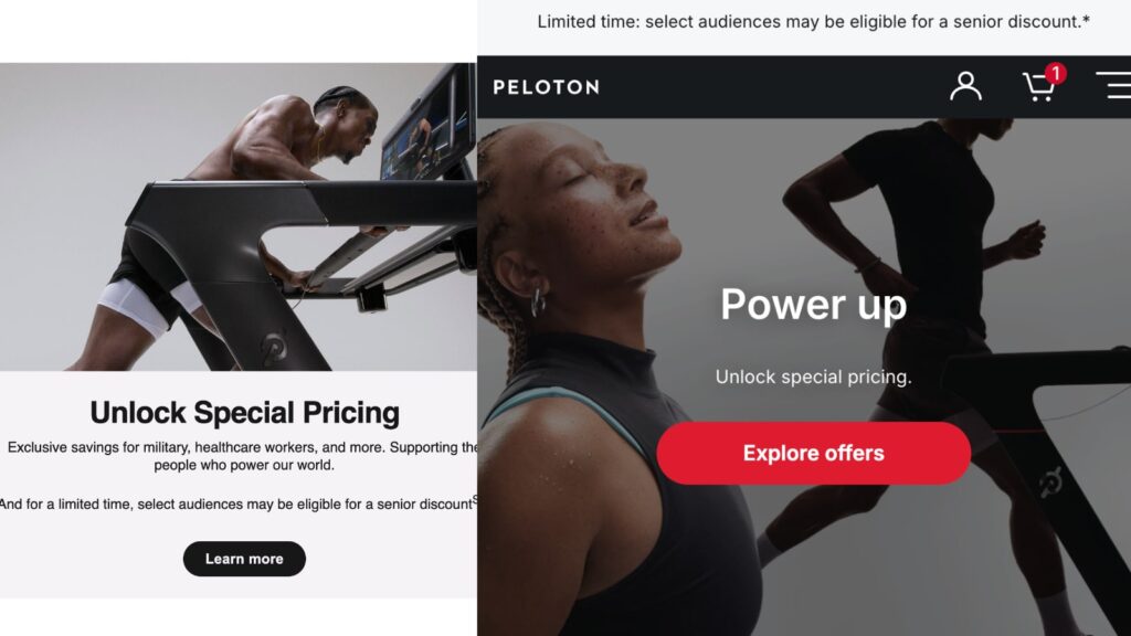 Peloton offering senior discount to "select audiences" for a "limited ...