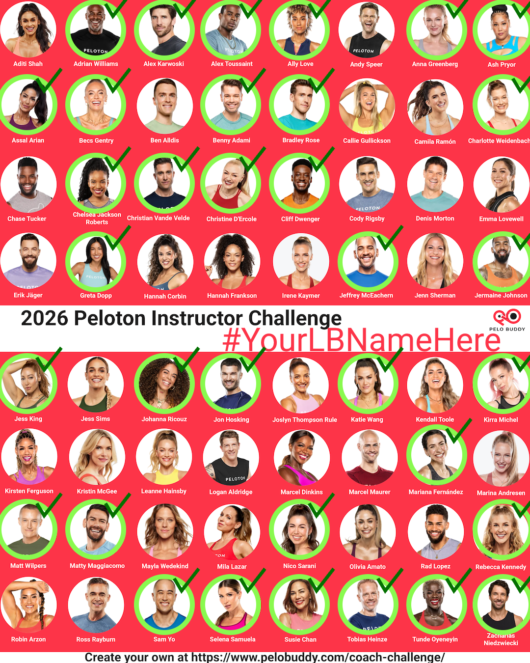 Peloton Instructor Challenge Tool - Peloton Buddy